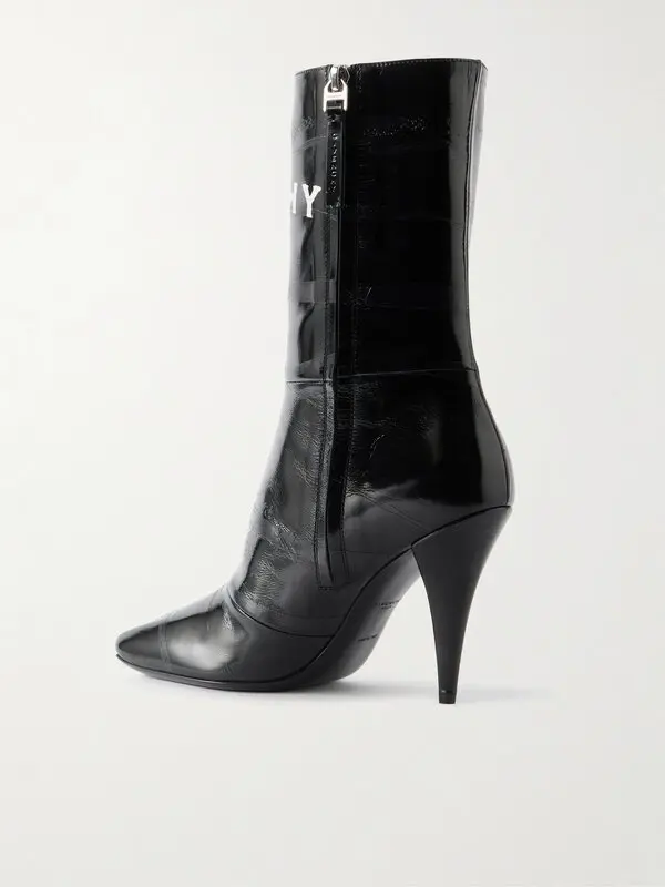 Givenchy Printed Textured-leather Ankle Boots