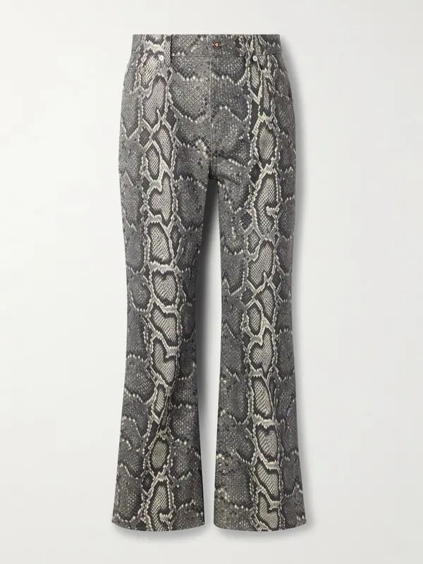 Gabriela Hearst - Ezra Snake-Print Recycled Mid-Rise Bootcut Jeans
