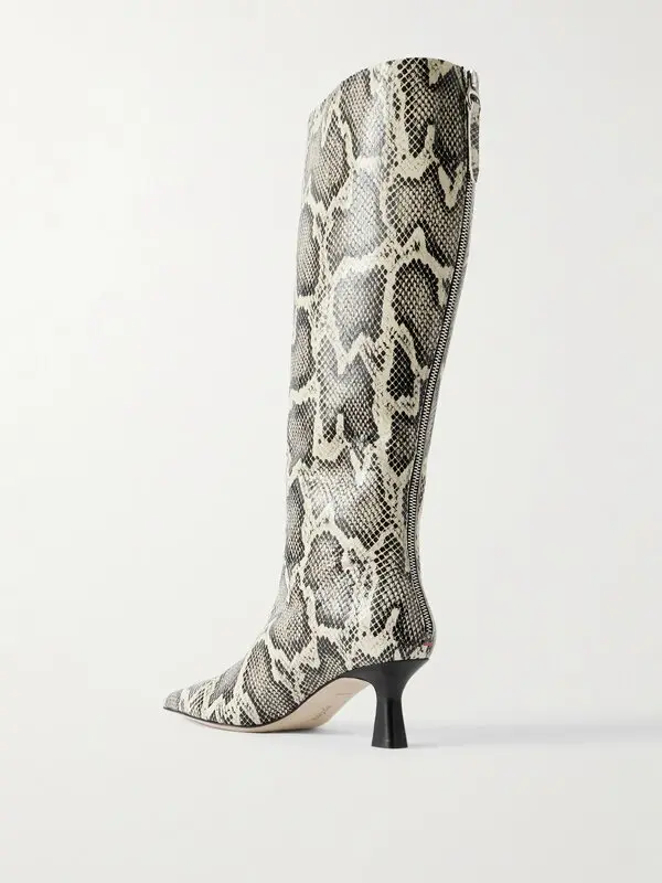 aeydĒ - Klea Snake-Effect Knee Boots