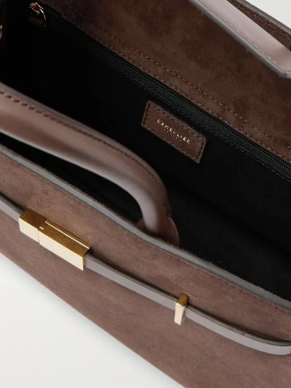 DEMELLIER The Hudson Midi Suede Tote - Brown