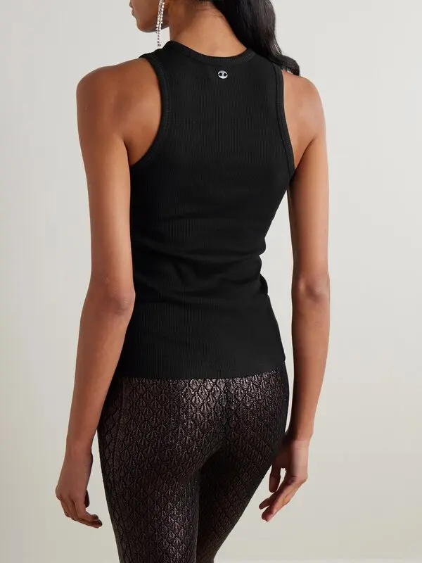 Rabanne Embellished Ribbed Stretch-cotton Tank