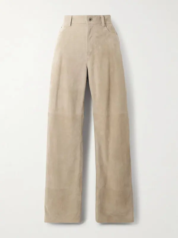 Loewe Suede Straight-leg Pants