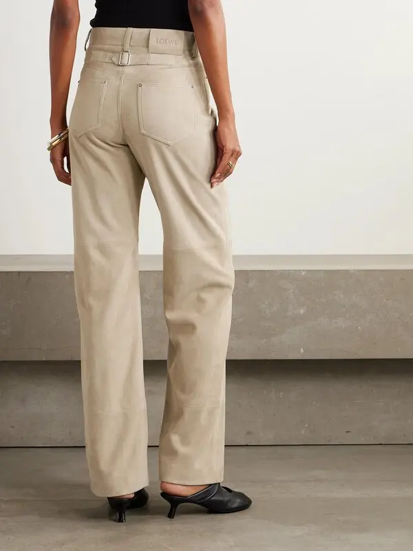 Loewe Suede Straight-leg Pants