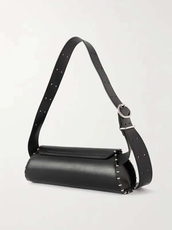 JIL SANDER Cannolo Small Embellished Leather Shoulder Bag