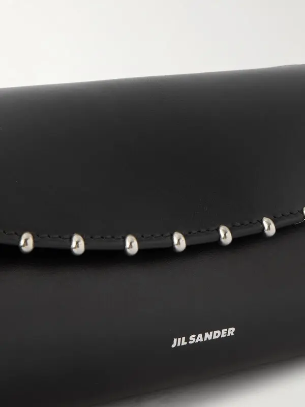 JIL SANDER Cannolo Small Embellished Leather Shoulder Bag