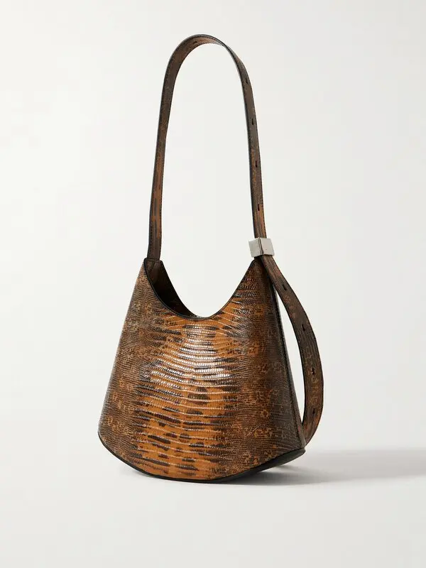 JIL SANDER Small Snake-effect Leather Shoulder Bag