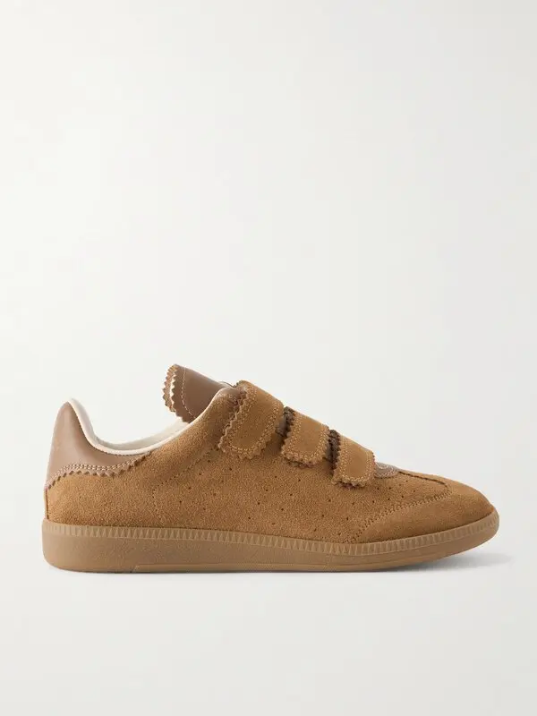Isabel Marant Beth Leather-trimmed Suede Sneakers