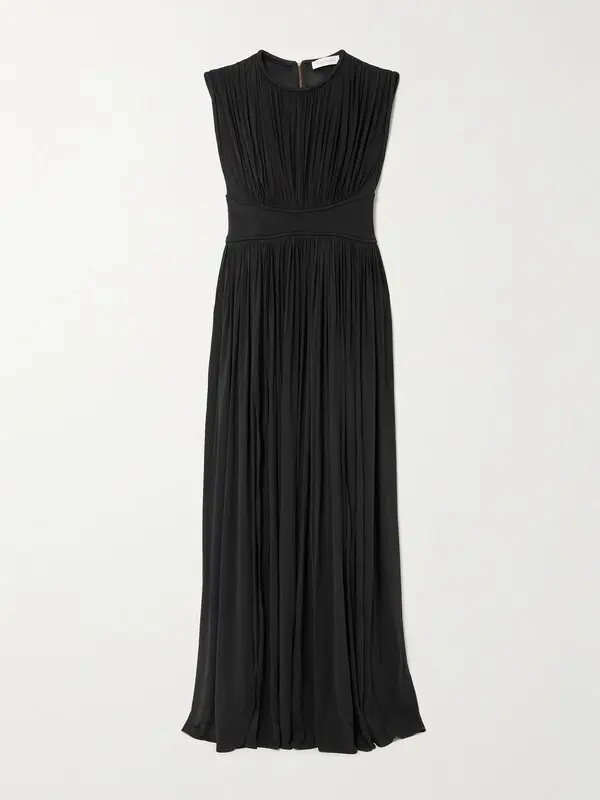 Zimmermann Hypnotic Gathered Paneled Maxi Dress - Black