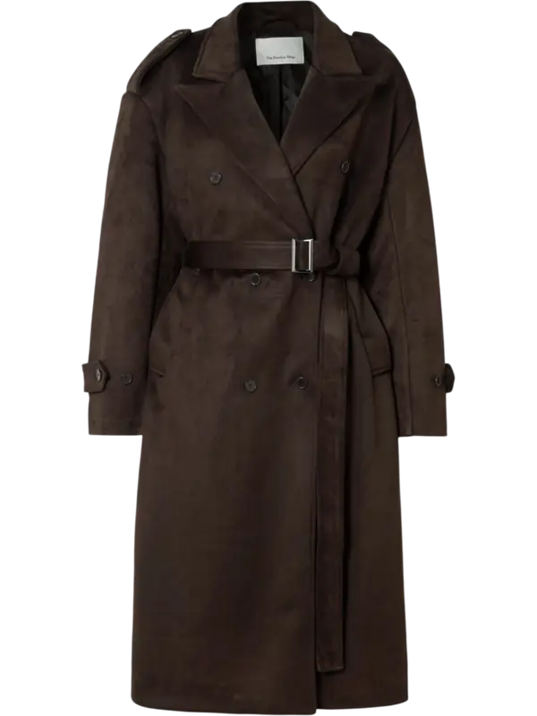 THE FRANKIE SHOP Pembroke Brushed Trench Coat - Brown