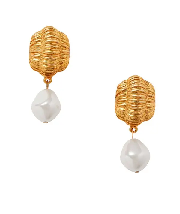 JENNIFER BEHR Asha -plated Faux Pearl Drop Earrings - Gold