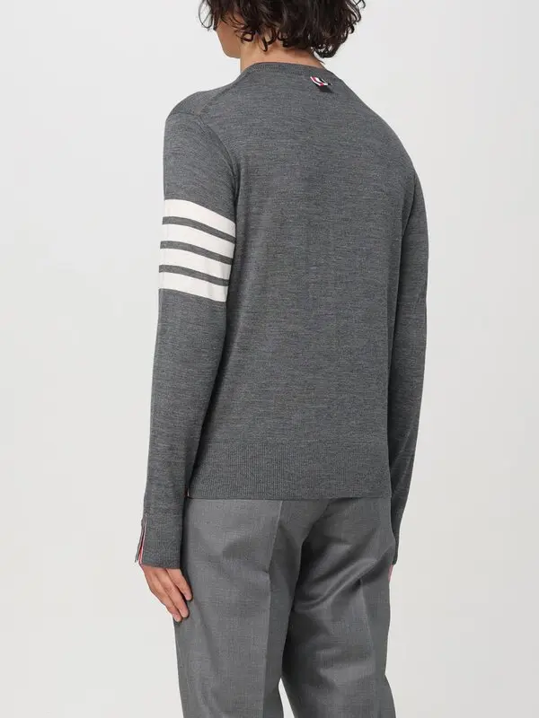 Thom Browne 4-bar Stripes Wool Pullover - Grey