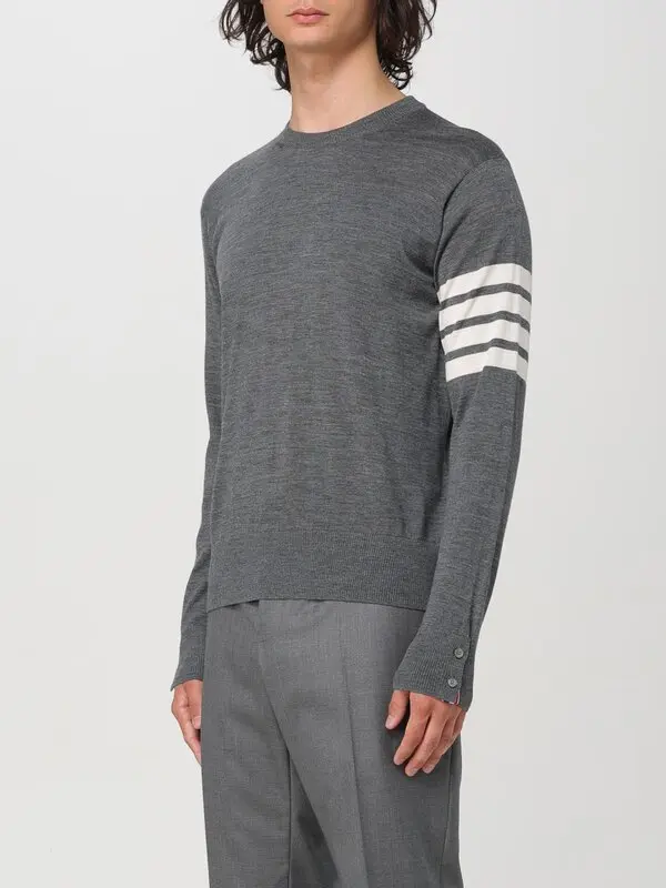 Thom Browne 4-bar Stripes Wool Pullover - Grey