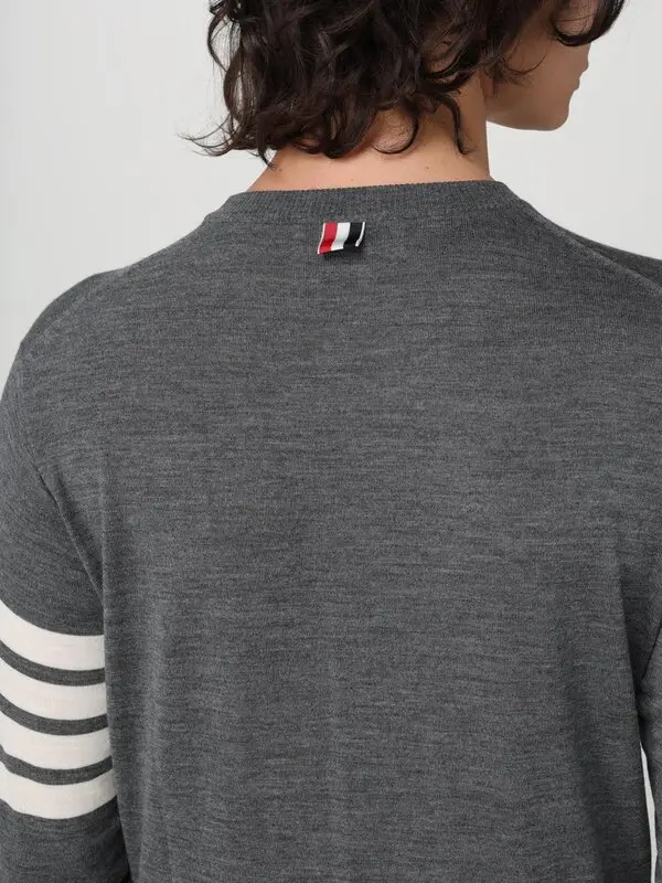 Thom Browne 4-bar Stripes Wool Pullover - Grey