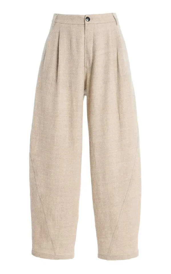 DARKPARK Phebe Pleated Wide-leg Pants - Neutral