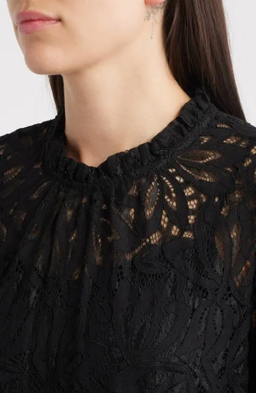 Julia Jordan Long Sleeve Tiered Lace Fit-And-Flare Dress In Black - 60% Off  | Editorialist