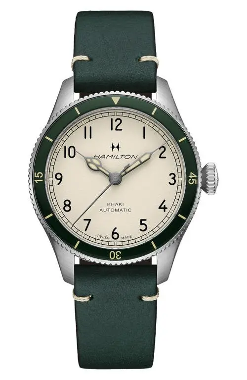 Hamilton Khaki Aviation Strap Watch - White/green