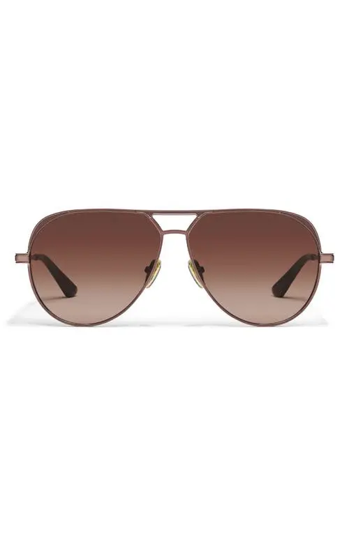 Quay Open Tab 63mm Aviator Sunglasses - Chocolate/brown Fawn