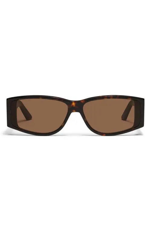 Quay Rectangular Sunglasses - Dark Tort/brown