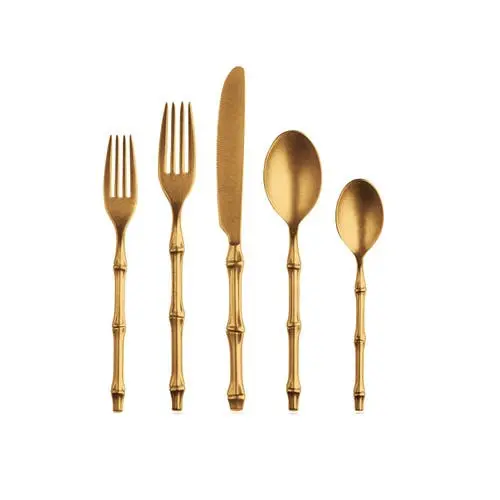 MEPRA Bali Flatware Set5 Pieces - Pewter Gold