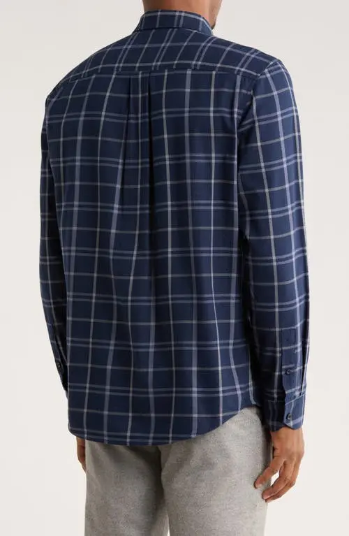 Nordstrom Flannel Button-up Shirt - Navy Still Grid Plaid
