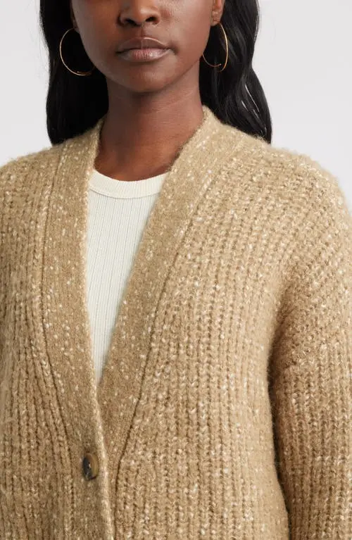 Treasure & Bond Oversized Nubby Cardigan - Tan Lead Combo