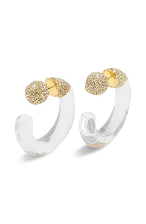 Alexis Bittar Liquid Lucite Crystal Hoop Earrings
