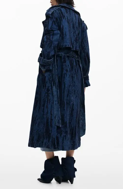 Desigual Dégradé Denim Trench Coat