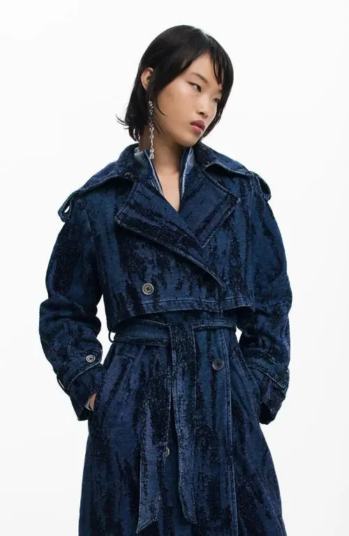 Desigual Dégradé Denim Trench Coat
