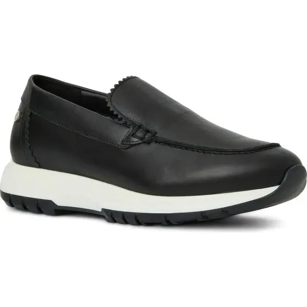 Aquatalia Karena Weatherproof Leather Slip-on Sneakers - Black