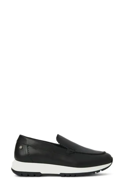 Aquatalia Karena Weatherproof Leather Slip-on Sneakers - Black