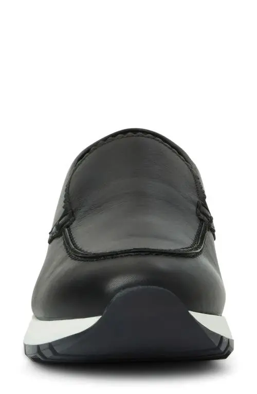 Aquatalia Karena Weatherproof Leather Slip-on Sneakers - Black