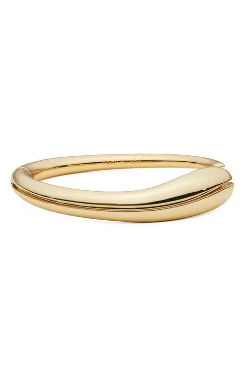 Tory Burch Pierced Thin Cuff - Light Brass