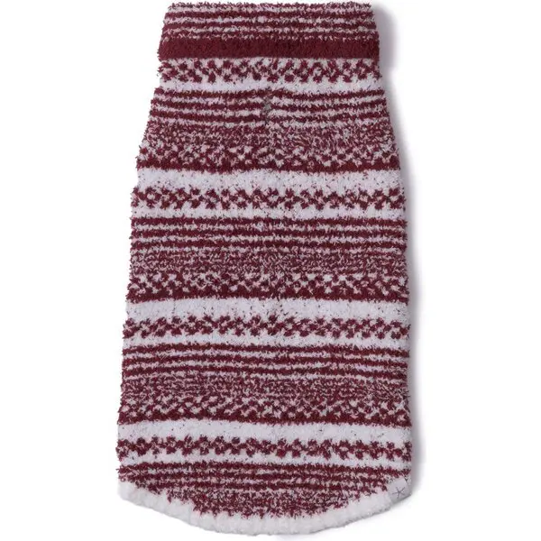 Barefoot Dreams Cozychic® Checkered Stripe Pet Sweater - Crimson-pearl