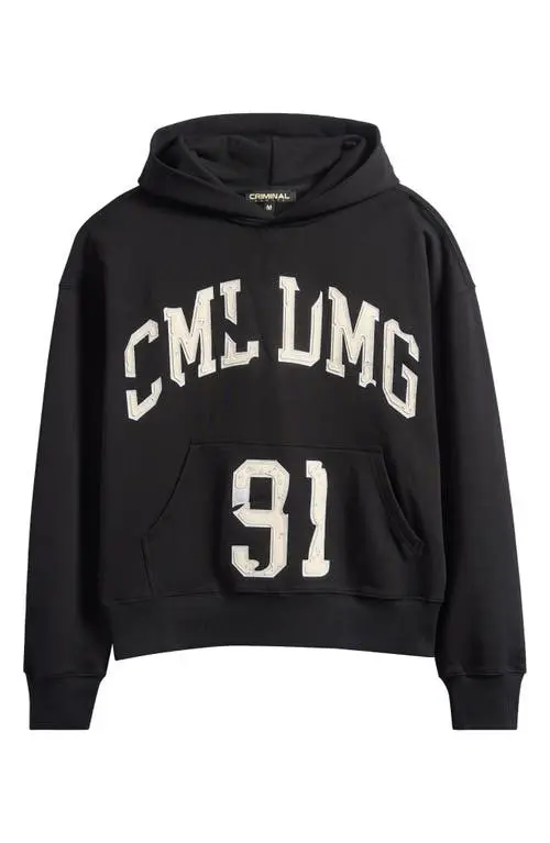 CRIMINAL DAMAGE Destroyed Logo Cotton Hoodie