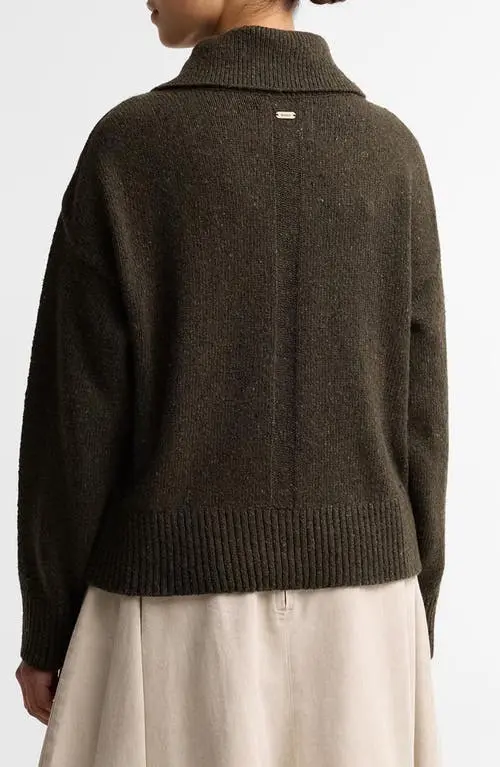 Barbour Lavensdale Wool-blend Half-zip Sweater - Olive
