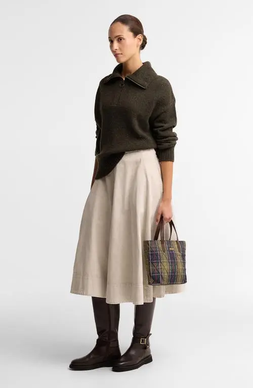 Barbour Lavensdale Wool-blend Half-zip Sweater - Olive