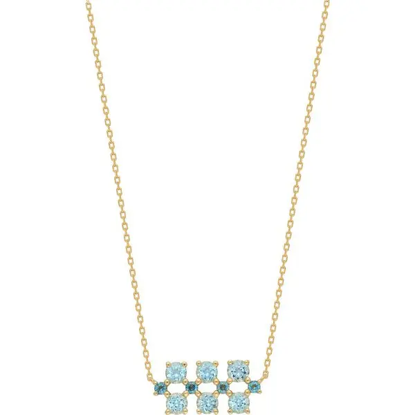 Bony Levy Blue Topaz Pendant Necklace - 14k Yellow Gold - Lbt