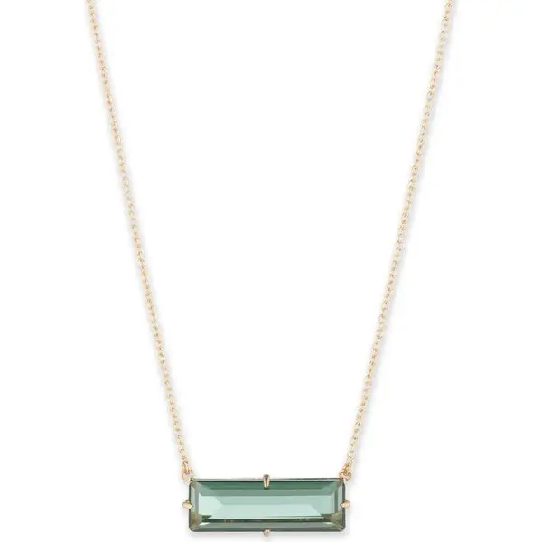 Ralph Lauren Baguette Pendant Chain Necklace - Green