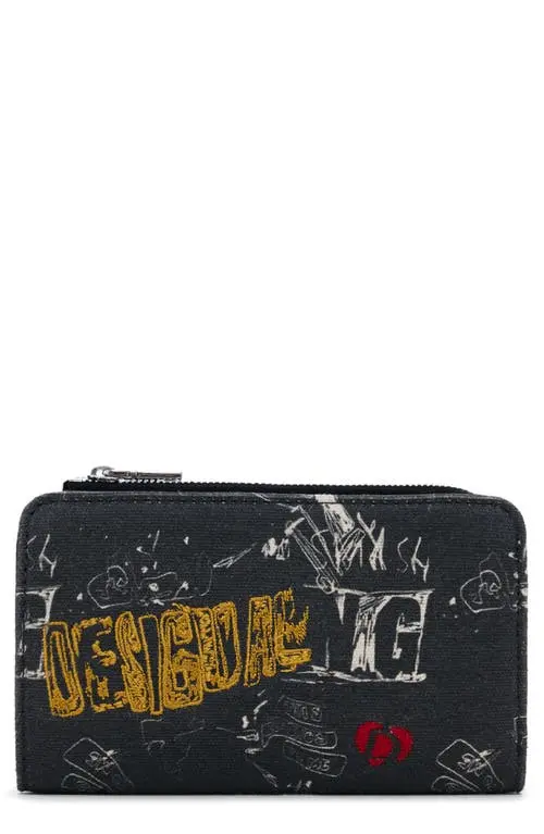 Desigual Mixed Media Continental Wallet - Black