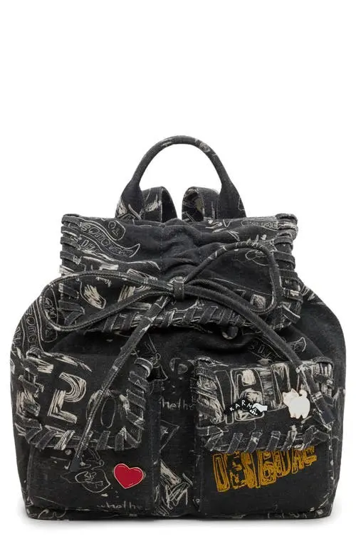 Desigual Mixed Media Canvas Backpack