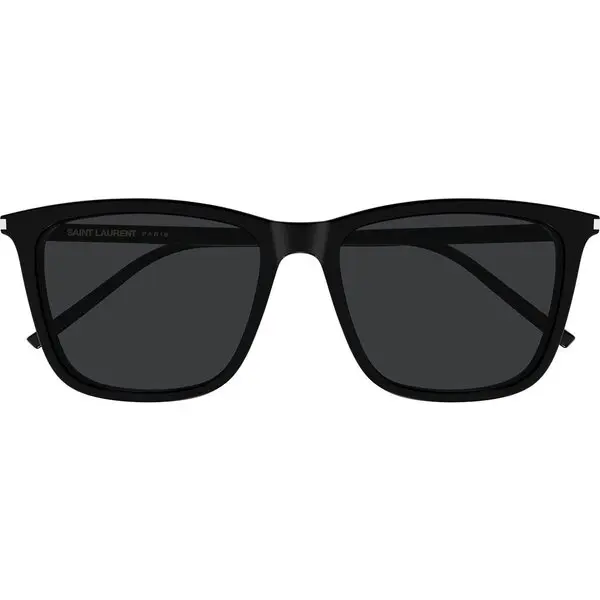 Saint Laurent 56mm Rectangular Sunglasses - Black