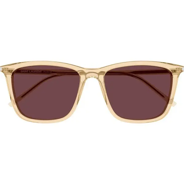 Saint Laurent 56mm Rectangular Sunglasses - Yellow