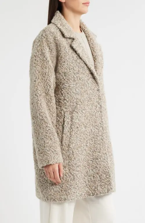 Eileen Fisher Notch Collar Long Coat - Biscuit Beige