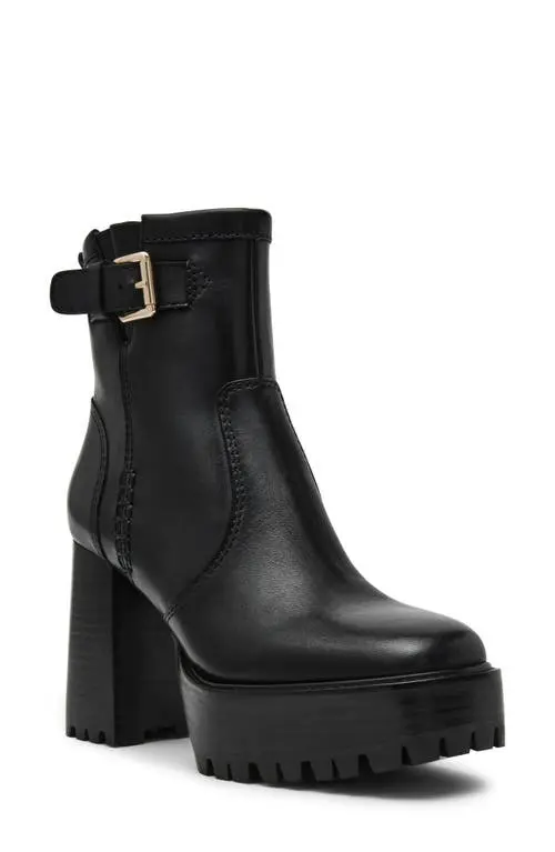 Steve Madden Summit Platform Bootie - Black Leather