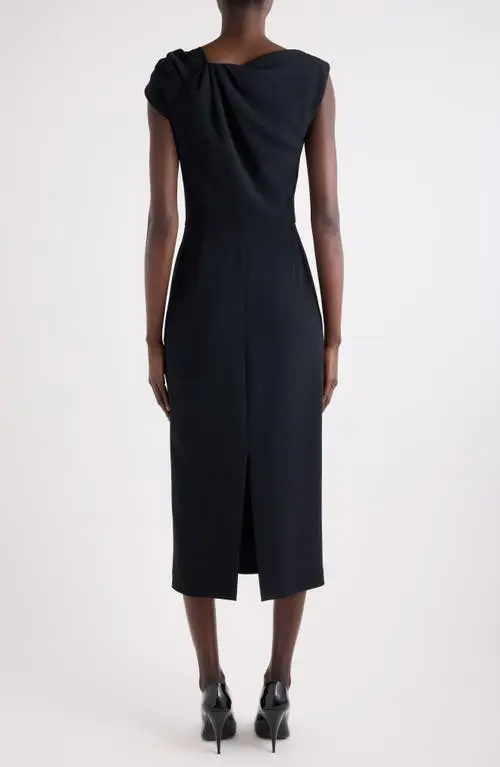 Givenchy Draped Crepe Cady Midi Pencil Dress