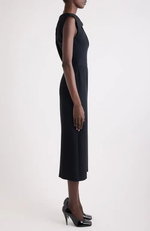 Givenchy Draped Crepe Cady Midi Pencil Dress