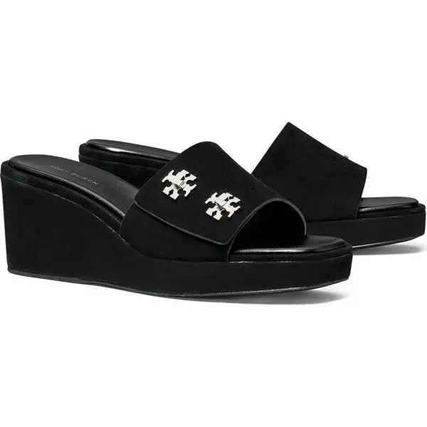 Tory Burch T-lock Wedge Sandal - Perfect Black