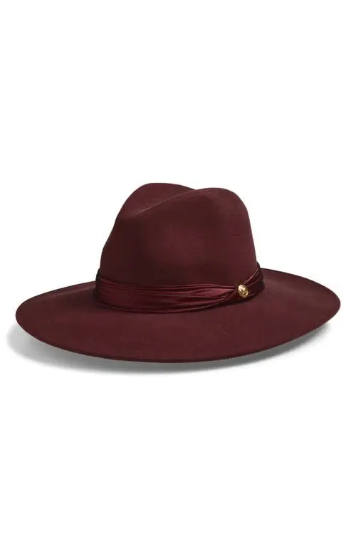 Rag & Bone Clara Wool Felt Fedora - Bordeaux