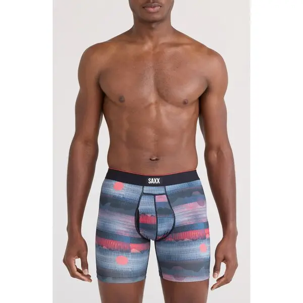 SAXX Multisport Mesh Boxer Briefs - Mystery Peaks-multi