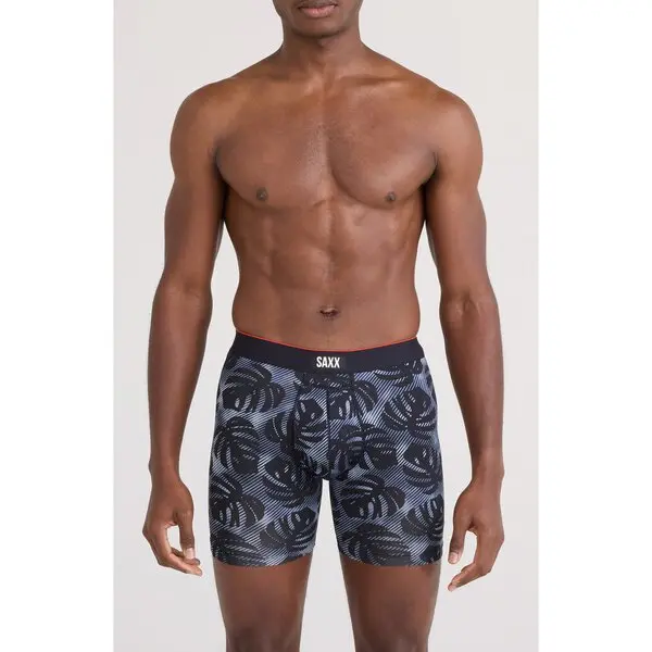 SAXX Multisport Mesh Boxer Briefs - Rem Tropic-black